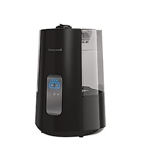Honeywell Dual Comfort Cool + Warm Mist humidifier. Humidifier for Bedroom, Office, Living Room and Home. Provides Temporary Relief from Dry air discomforts - Black, HWC775B
