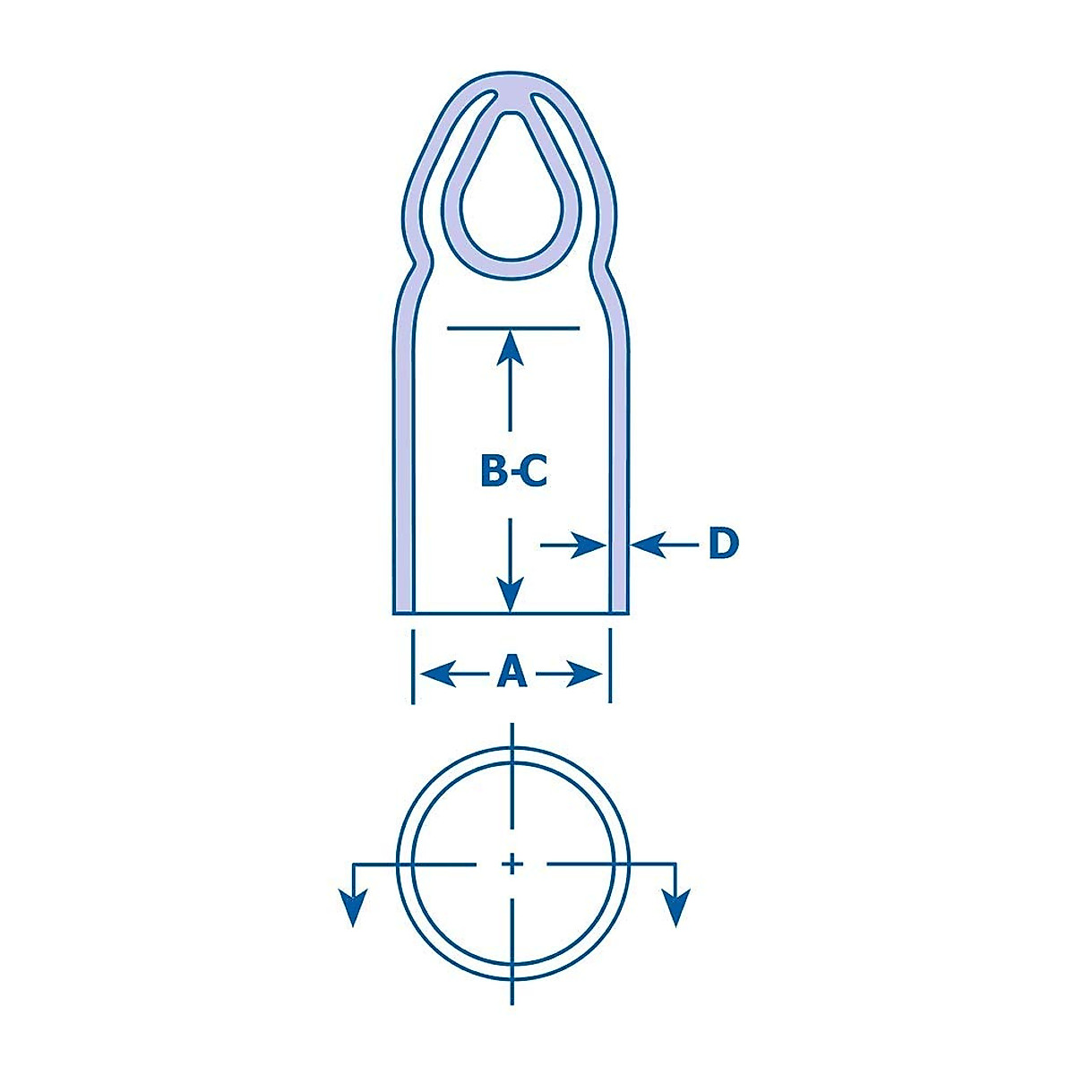 MOCAP Hanger Caps - 0.531" x 0.500" Round Vinyl Hanger Cap (VHC9501) Material: Black Vinyl VHCC9501-05 (qty504)