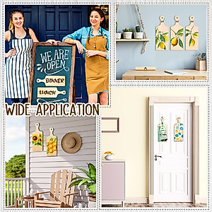 8 Pcs Mini Wooden Cutting Board with Handle 9.45 x 3.54 Inch Thicken Wooden Chopping Board Small Paddle Charcuterie Board Cooking Butcher Block Serving Board Cutting Board for Kitchen Cheese Crafts