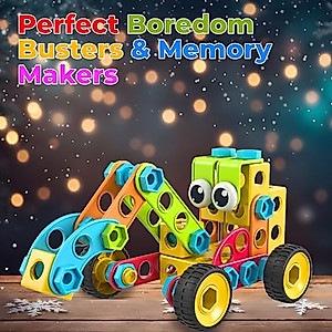 Contixo ST3 Kids Toys - 223 PCs 3D Building Blocks STEM Construction Playboards Creativity, Imagination, Recreational, Educational for Children Toddler, 3+ Year Old Boys and Girls