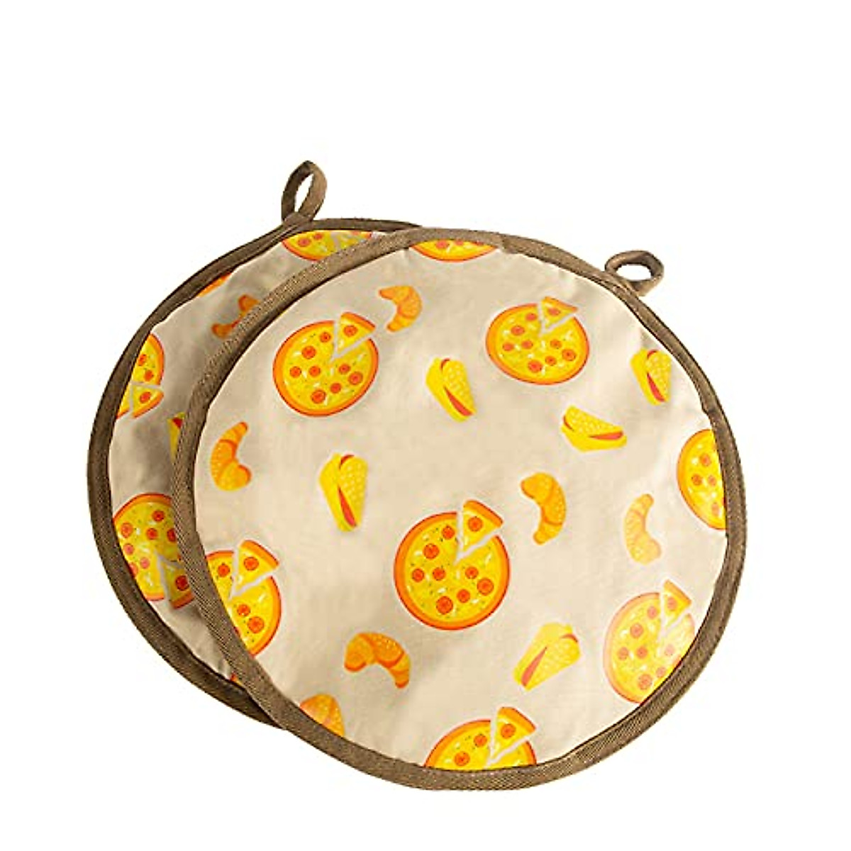 MeiLiZuRL Tortilla Warmer 12” Insulated Bag Warm Tortilla Warmer Pouch Pizza Pattern, Tortilla Warmer Container for Work Outdoor Travel Picnic, Tortilla Holder, Cloth Pouch to Keep Food