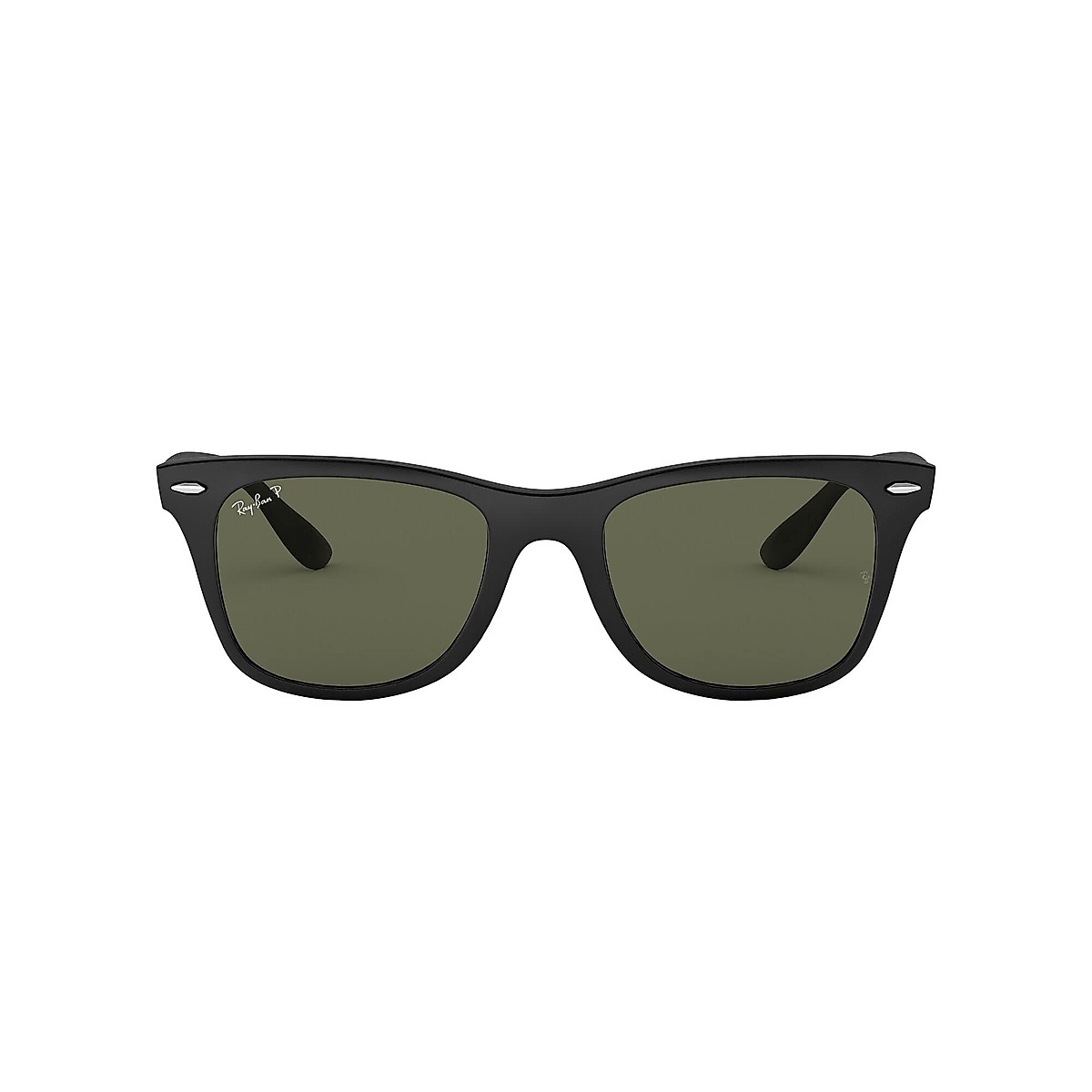 Ray-Ban RB4195 Wayfarer Liteforce Square Sunglasses, Matte Black/Polarized Green, 52 mm