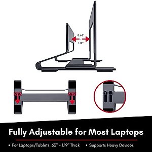 Macally Vertical Laptop Stand for Desk - Adjustable Desk Laptop Holder for Universal Compatibility - Saves Space & Improves Airflow - Use as MacBook Stand Vertical Dock (Pro / Air) - Weighted Frame