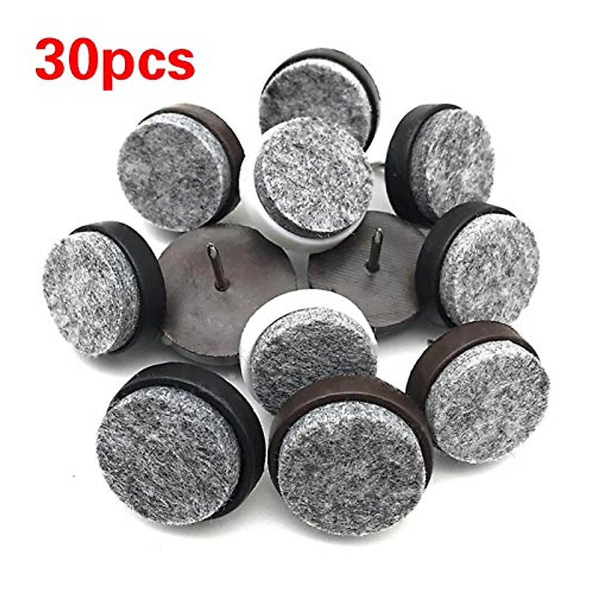 BUHUOJIANGWU Chair Table Protector 30pcs/Pack Felt Foot Pad Skid Glide Nail Protector Furniture Chair Table Leg 14mm/17mm/20mm/22mm/24mm/28mm Felt Furniture Pads (Color : C)