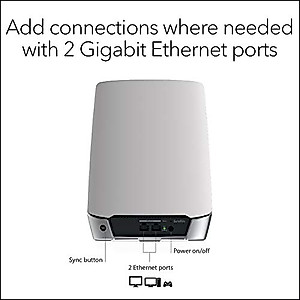 NETGEAR Orbi Whole Home Tri-band Mesh WiFi 6 Add-on Satellite (RBS750) – Works with Your Orbi WiFi 6 System| Adds up to 2,500 sq. ft. Coverage | AX4200 (Up to 4.2Gbps)