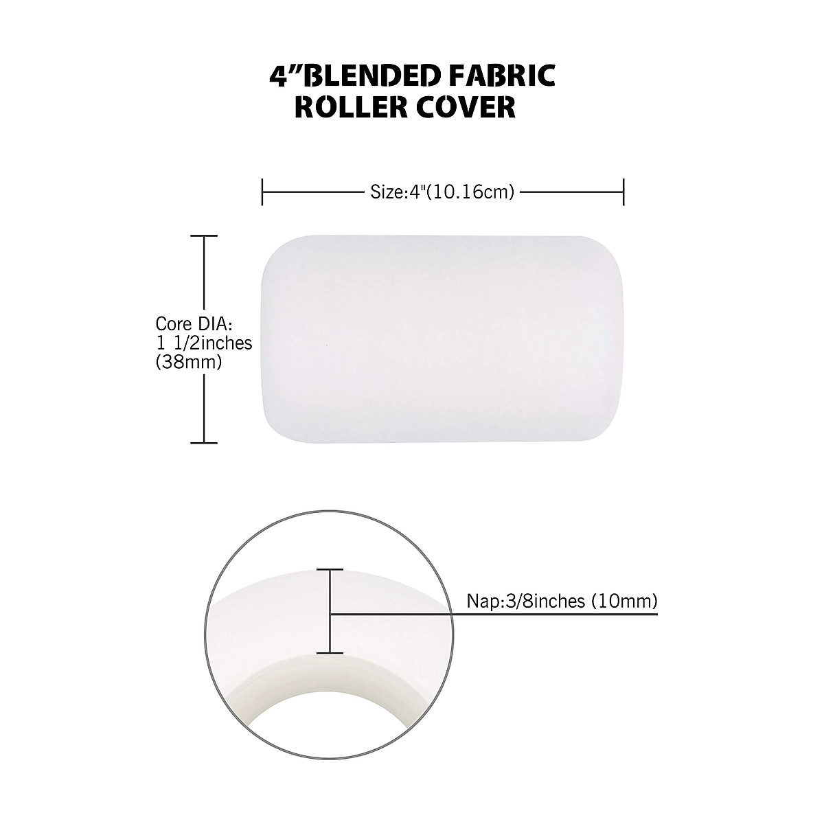 ROLLINGDOG 4 Inch Mini Roller - 3/8" Nap Roller Covers,Small Paint Roller for Wall, Trim, Detail Painting