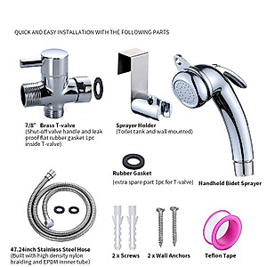 Timewill Handheld Bidet Toilet Sprayer Kit, Baby Cloth Diaper Sprayer for Toilet, Bathroom Muslim Shower, Portable Shower Water Spray Bidet Attachment