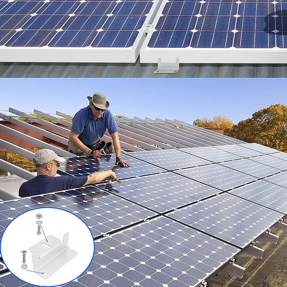 RS Solar Panel Mounting Bracket Solar Z Brackets with Nuts and Bolts for RV Camper Yachts Wall and Other Off Gird Roof Installation(Set of 4 Units)