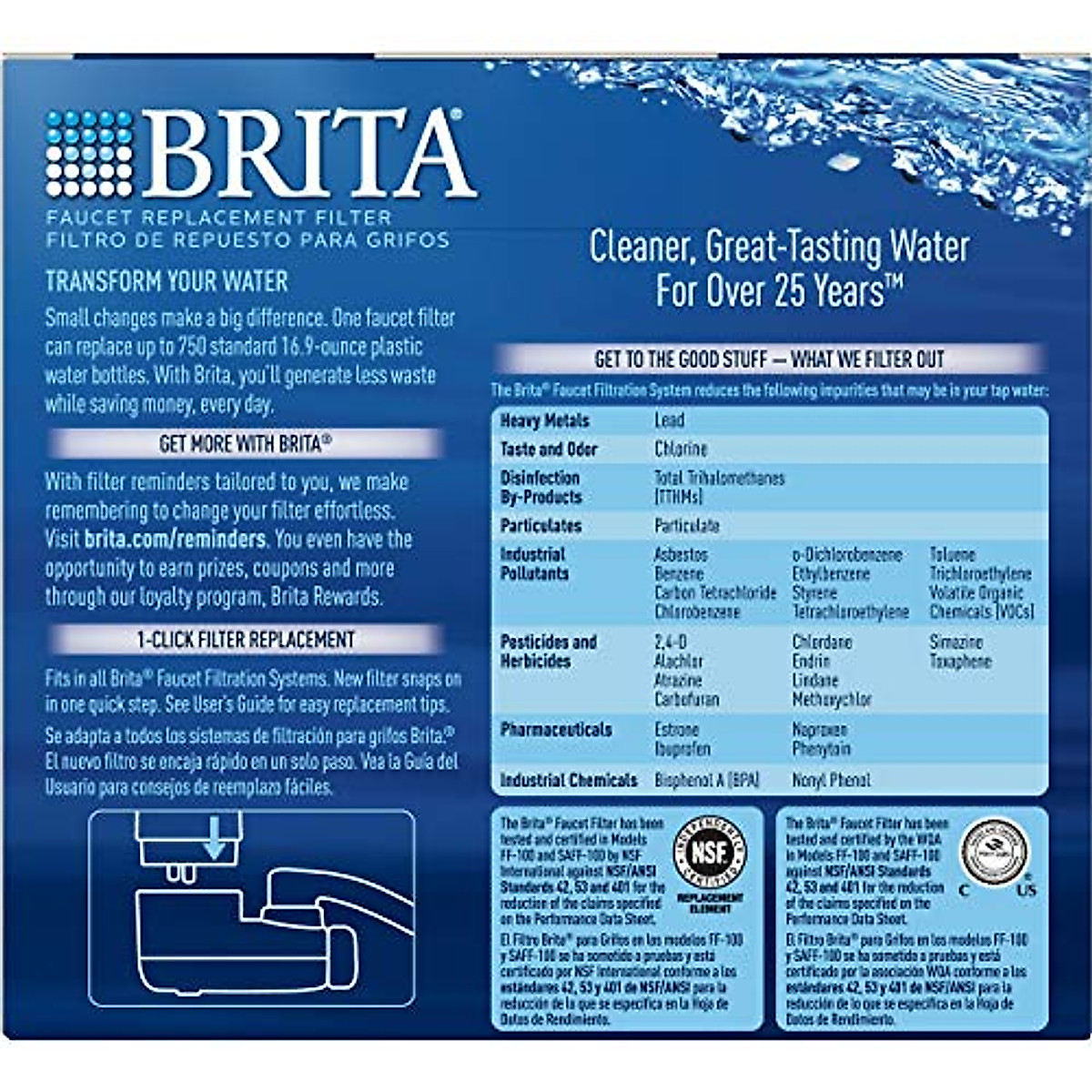 Brita On Tap Filtration system Replacement Filter, White