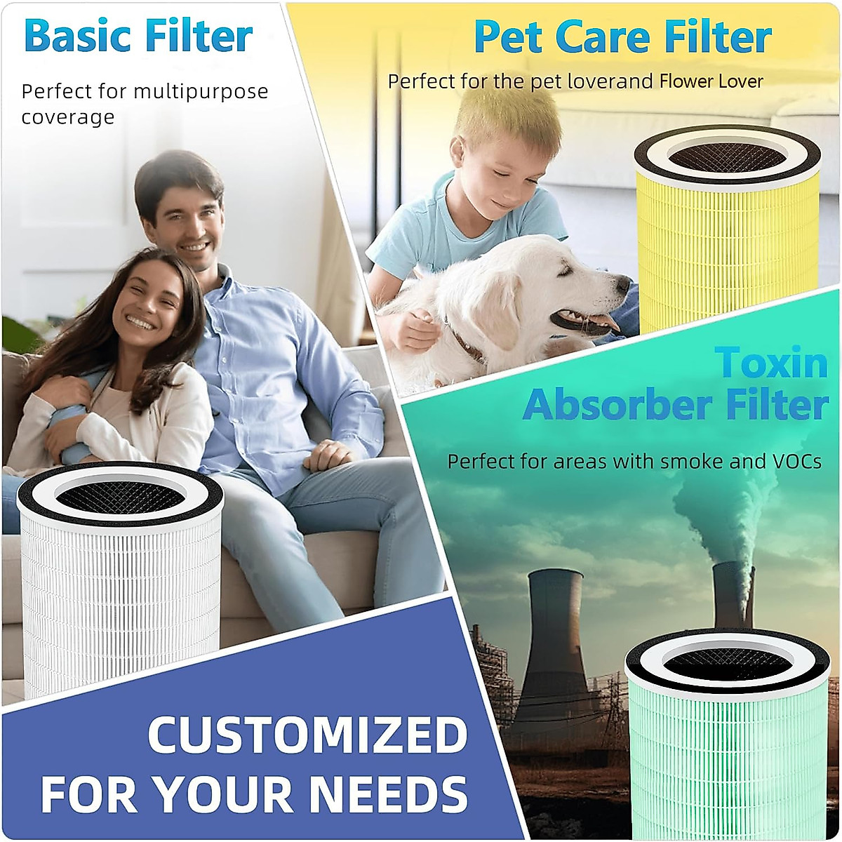 True HEPA KILO Filter Replacement for Afloia KILO, KILOPLUS, KILOPRO, MIRO,MIRO PRO and MORENTO MR-Kilo, Kalo Air Purifier, 360° 3-Stage Filtration,H13 True HEPA Filter, 2 Pack
