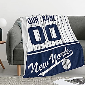 ANTKING New York Blanket Throw Blanket Custom Any Name and Any Number Gifts for Men Women Baby