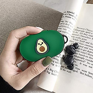 Newseego Compatible with Galaxy Buds（2019） Case, Galaxy Buds+ Plus （2020） Cover Cute 3D Soft Case with Ring Buckle Keychain Galaxy Buds Case-Avocado