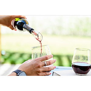 LEXABEL Wine Set - Unbreakable Tritan Wine Glasses Set of 2 with Bottle Opener, Aerator, Preserver & Stoppers - Perfect Accessories for Wine Lovers, Christmas & Halloween Wedding Gift (for Red Wine)