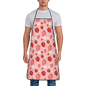 Strawberry Daydream Aprons For Women Men Waterproof Bib Apron Chef Aprons For Kitchen Cooking Baking Bbq Gardening