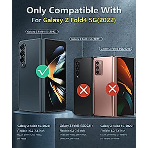 FNTCASE for Samsung Galaxy Z-Fold-4 Case: Military Grade Hinge Protection S-Pen Holder & Kickstand Rugged Shockproof 360 Full Protective Phone Cover for ZFold 4 2022 (Black)