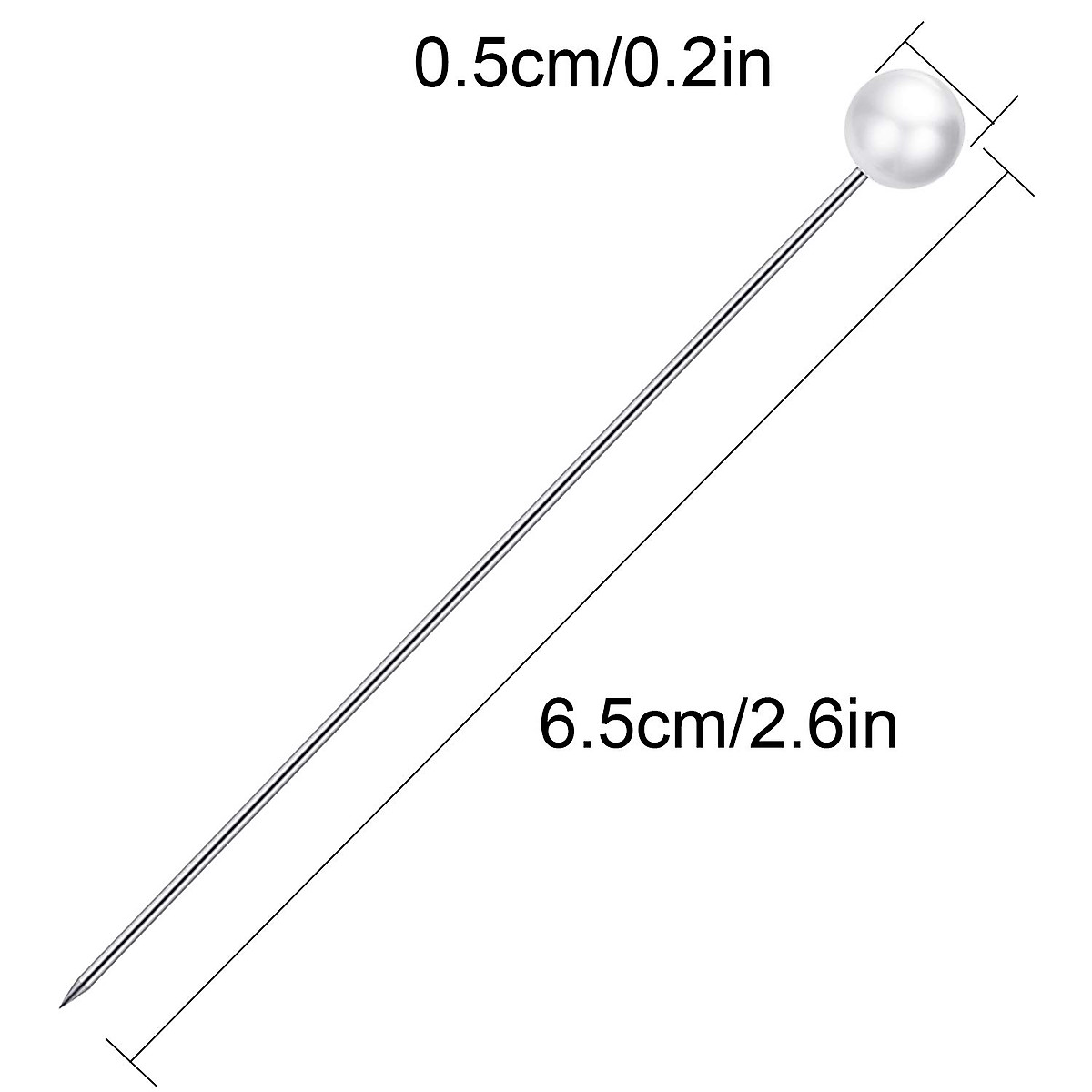 Corsage Boutonniere Pins Faux Pearl Head Pins Wedding Bouquet Pins White Straight Pins for Sewing Craft Wedding Decorations (100 Pieces with 1 Box)