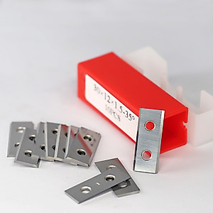 30mm Carbide Inserts Cutters Scraper Blades 1.18" 2 Edges for Paint Scrapers Woodworking Spiral Helical Planer Cutter Head Flush Trim Bit Lathe Turning Tools, 30x12x1.5mm 10pcs