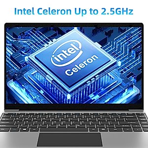 jumper Laptop, 12GB LPDDR4 256GB SSD and Expandable 256GB TF Card Expansion, Quad-Core Intel Celeron CPU(Up to 2.5GHz), 14" 1080P FHD Display, Laptops Computer with 2.4G/5G WiFi, Dual Speakers.