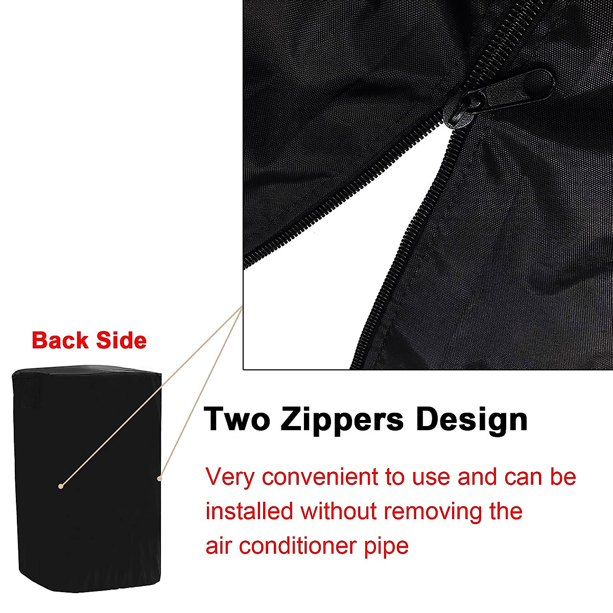 WOMACO Waterproof Portable Air Conditioner Cover Indoor AC Units Covers Dust-Proof Tall Mobile Air Condtioning Storage Bag Small Portal A/C Cover (Black, 18" L x 15.7" W x 30" H)