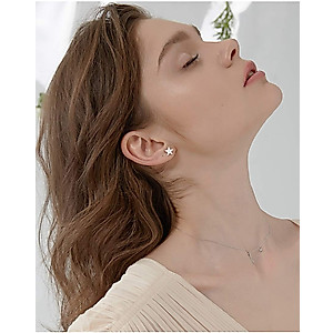 SLUYNZ 925 Sterling Silver Cuff Earrings Chain for Women Asymmetric Star Moon Earrings Crawler Earrings Dangling Chain (A-Silver)