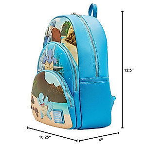 Loungefly Pokemon Squirtle Evolution Triple Pocket Backpack