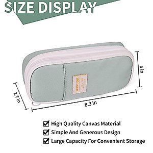 Toypocket Big Capacity Pencil Case Large Pencil Pouch Storage Bag Pencil Pouch for Children Pencil Pouch for Teenagers（Green）