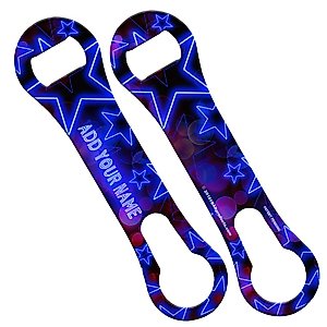BarConic Customizable V-ROD® Bottle Opener - Neon - Stars