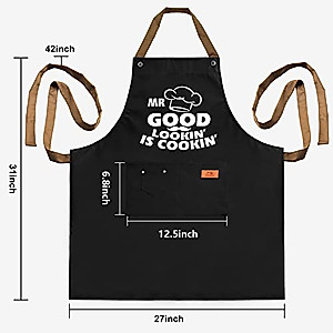 Gifts for Dad from Daughter Son Father's Day Gifts - Birthday Thanksgiving Gifts for Dad, Manly Gifts for Friends - Funny Birthday Gifts, Naughty Gifts for Him, REHAVE Funny Cooking Apron with Pockets