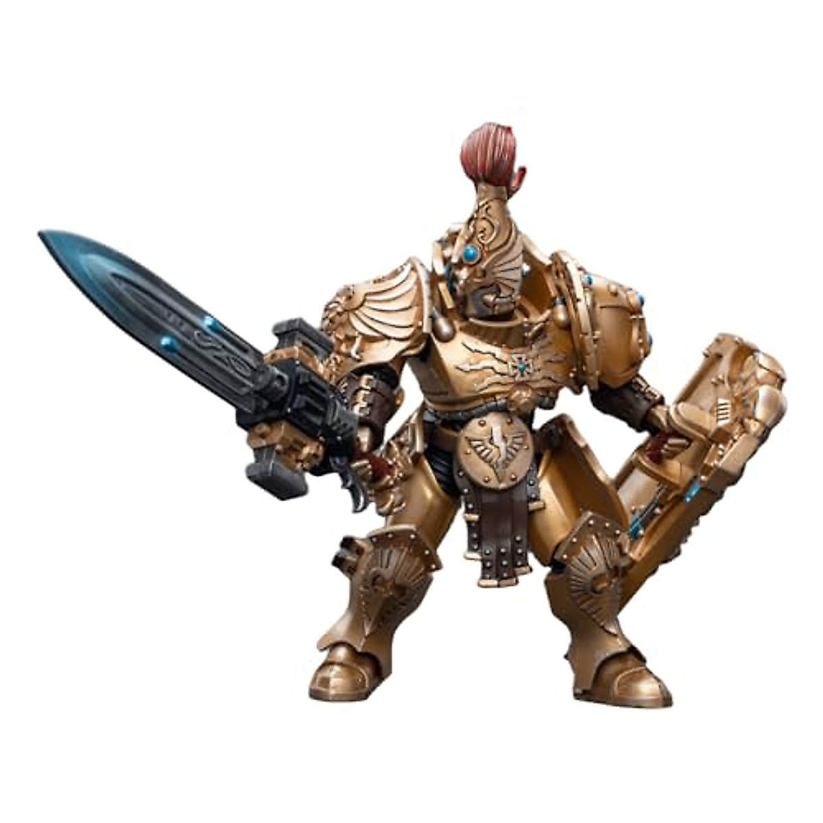 HiPlay JoyToy Warhammer 40K Collectible Figure: Adeptus Custodes Custodian Guard with Sentinel Blade and Praesidium Shield 1:18 Scale Action Figures JT7813