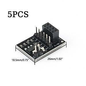 Black Socket Adapter Board for 8PIN NRF24L01 Wireless Module Pack of 5