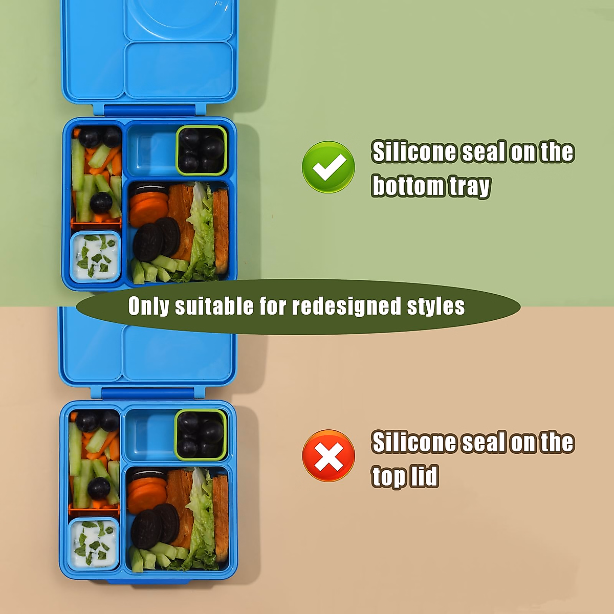 2PCS Dip Containers, Only Fits for Which is Redesigned, 4oz Silicone Salad Dressing Container Dipping Sauce Container Dipping Sauce Cups with Lids for School Lunch Picnic Travel