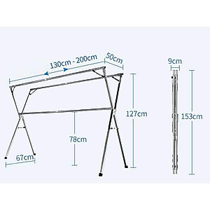 Drying Rack Stainless Steel Folding 2 Meters Free Outdoor Cool Clothes Pole Balcony Telescopic Drying Frame Landing FANJIANI