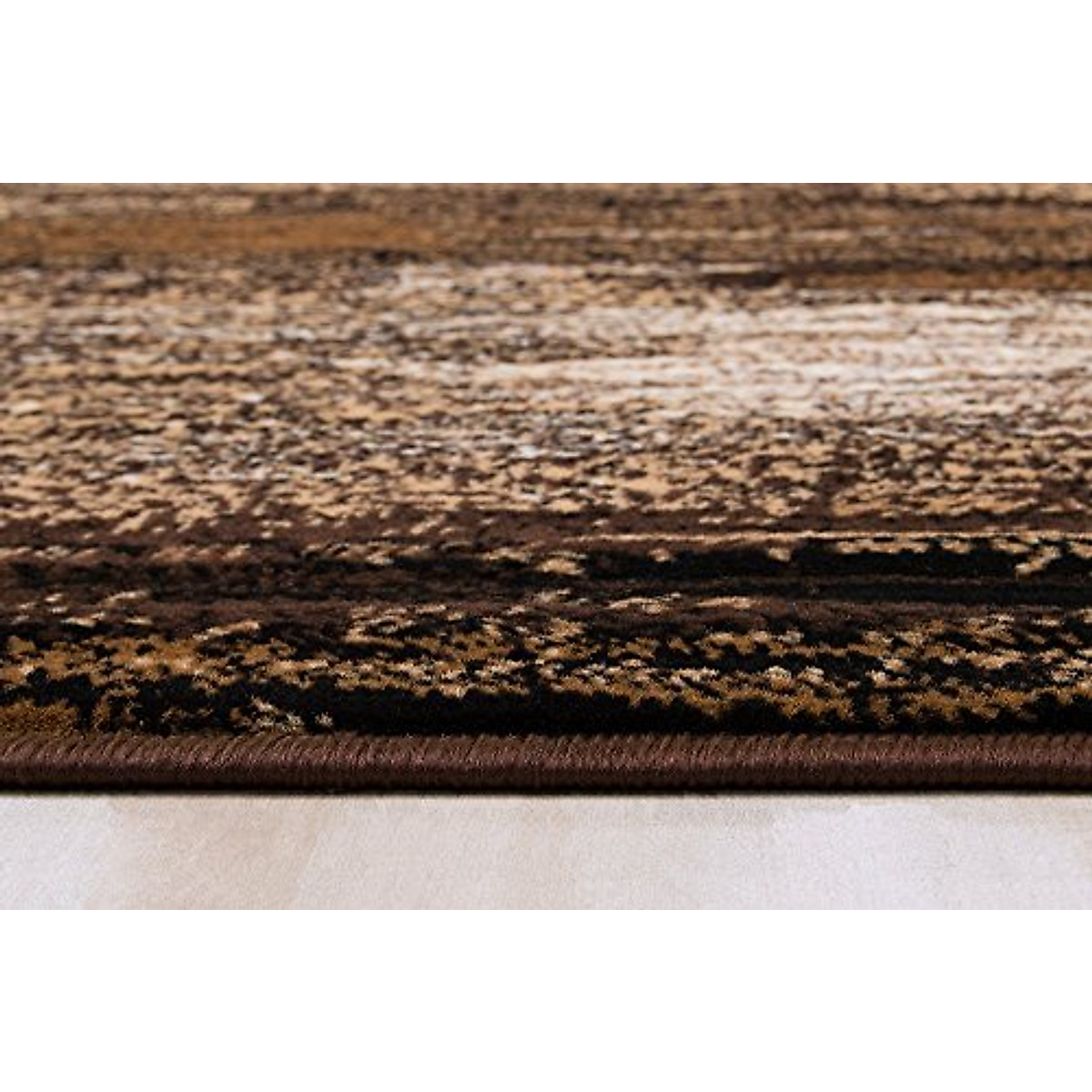 PRO RUGS Chocolate/Brown/Gold Abstract Contemporary Modern Design Mixed Colors Area Rug. (8 FEET X 10 FEET)