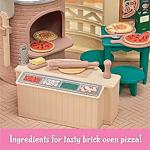 Calico Critters Village Pizzeria Dollhouse Playset, Collectible Dollhouse Toy with Furniture and Accessories Included