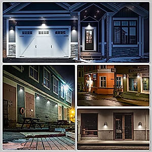 LED Emergency Light with Battery Backup and Photocell Sensor, Waterproof Self Test Diagnostics Commercial LED Outdoor Wall Emergency Light Fixtures, Aluminum Housing 12W 120-277VAC UL Listed (6-Pack)