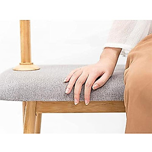 llibnn Bamboo Shoe Storage Bench Standing Shoe Shelf with Coat Rack Seat Cushion for Closet Cloakroom Entryway Hallway (Color : Brown) (Color : Grey)