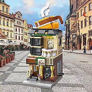 QMAN Girls Building Blocks Toy Crossroad Café Building Kit Creative Coffee House Street-View Bricks Toy for Girls Age 6-12 and Up (332 Pieces)