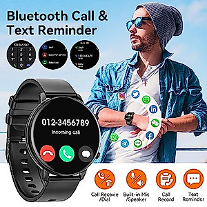 Smart Watch, Bluetooth Call Smartwatch for Men and Women,Monitoring Heart Rate/Sleep/Blood Oxygen/Pedometer,1.39-inch Fitness Tracker with Multiple Sports Modes,Smartwatches fit for IOS and Android