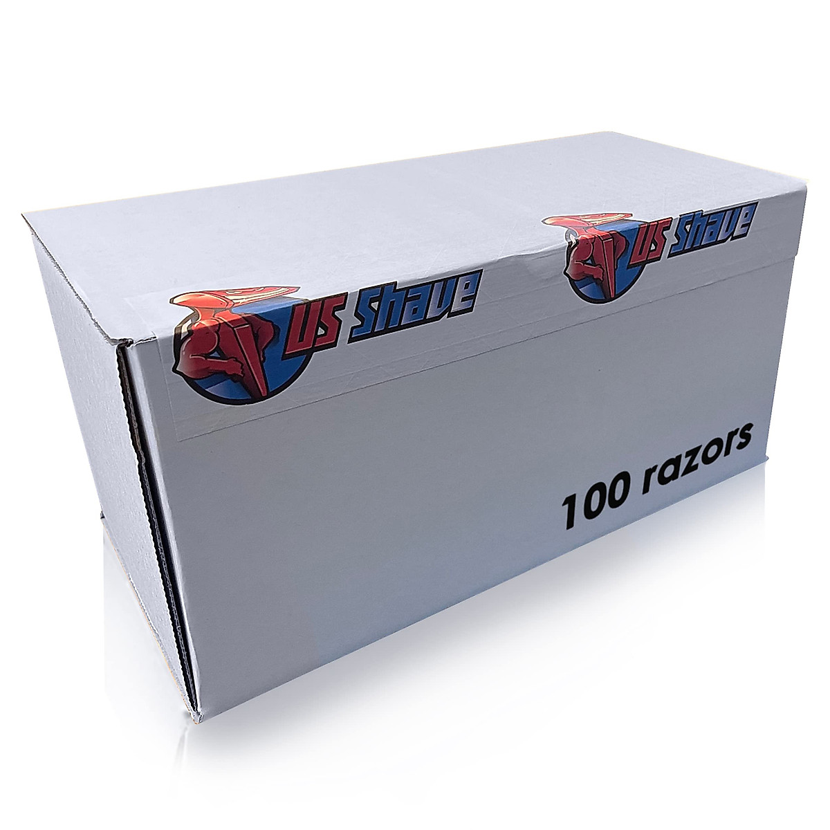 US Shave - 100 Triple Blade Shaving Razors - Wholesale Box of 100 Disposable Razors - 3 Stainless Steel Blades w/Teflon Coating - Pivoting Head - Aloe Strip