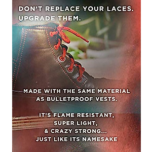 Mercury + Maia Honey Badger Survival Paracord Boot Laces - 7 Strand Nylon Core - Made in USA (Red, 54 inches, 1 Pair)