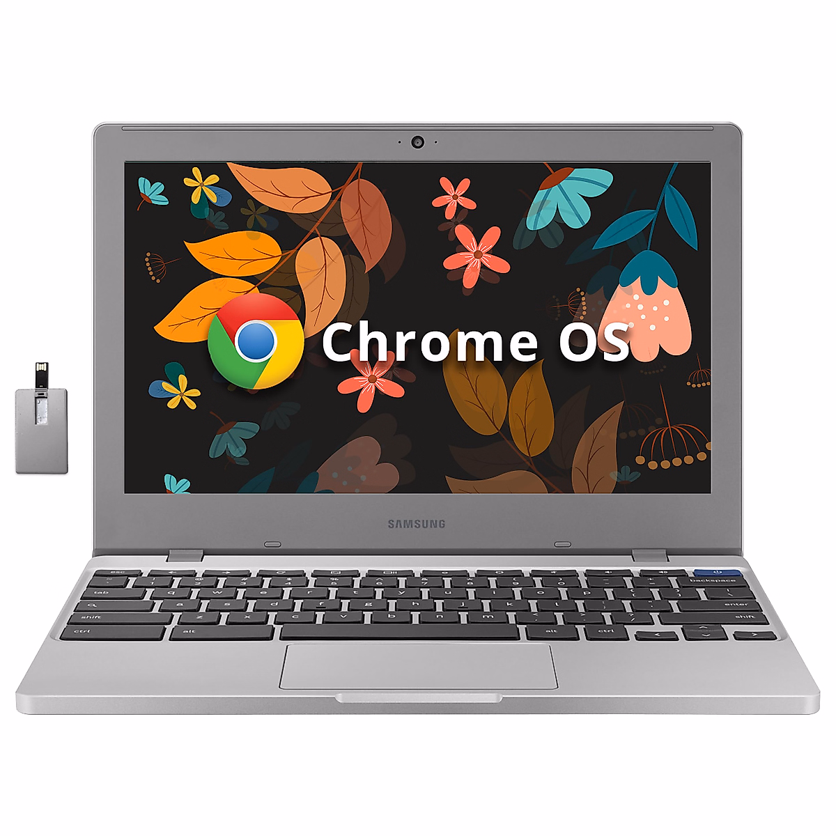 SAMSUNG Galaxy Chromebook 4 11.6” 64GB Laptop Computer w/ 4GB RAM, Gigabit WiFi, HD Intel Celeron Processor, Compact Design, Military Grade Durability, US Version, Silver