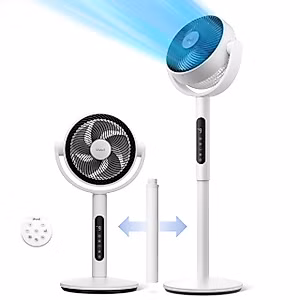 Levoit Standing Fan for Bedroom, 82ft CirculAir 120°Oscillating Fan, 20dB, 908CFM Ultra-High Airflow Floor Fan, DC Motor, 9 Speeds, 4 Modes, Remote Control, Sensor, 9H Timer, Pedestal & Tabletop