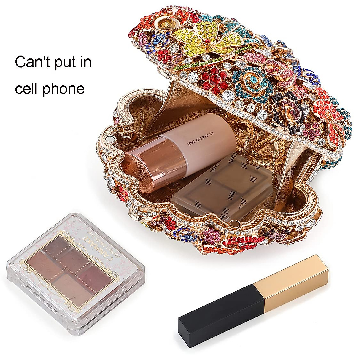 MOSSMON Flower Crystal Evening Clutch Bag Elegant Bride Wedding Party Purse for Women