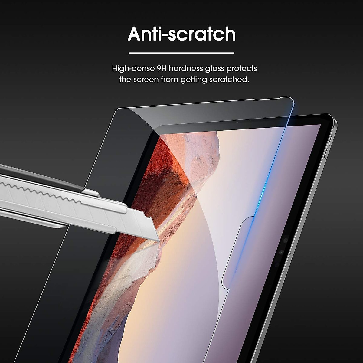 OMOTON [3-Pack Screen Protector for Surface Pro 7 Plus 7 6 5 4 [12.3 Inch] - Tempered Glass/Guide Frame/Scratch Resistant (NOT for Surface Pro 8)