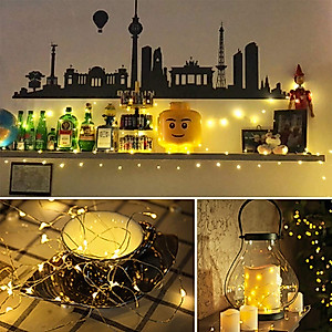 Ehome Fairy String Lights, 12 Pack Fairy Lights Battery Operated, 7.2ft 20LED Christmas Lights Silver Coated Copper Wire Lights Firefly Lights Moon Lights for Party Christmas Decorations Warm White