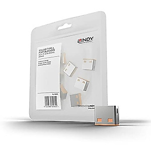 Lindy USB Port Blocker - Pack of 10 - Orange 40463