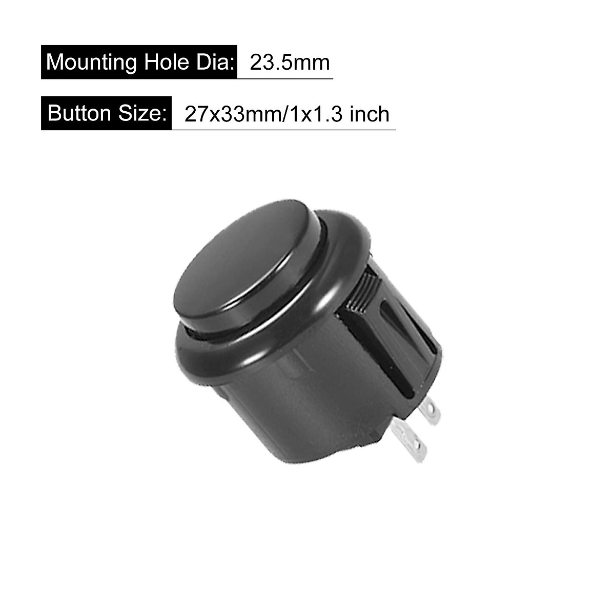 Rebower Momentary Game Push Button Switches Game Button [for Arcade Video Game] 23mm Black 8