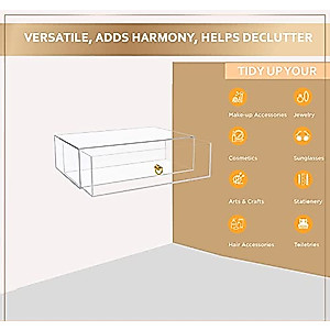 Creative Planet Acrylic Drawer Organizer Storage Drawers for Jewelry Makeup Hair Accessories Cosmetics Sunglasses Toiletries by Creative Planet Thoughtful Gift for Women, Girls (Transparent)