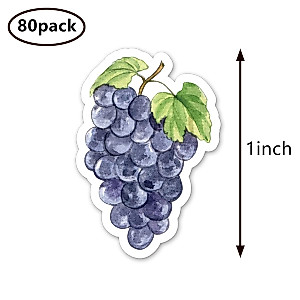 Grapes Stickers 1in for Scrapbooking, Arts, Craft, Kids DIY, Calendars, Journals Labels 80-Pack