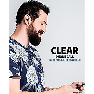 Wireless Earbuds, Active Noise Cancelling, 20 Hours Playtime, Workout Sweat Resistant, Touch Control (Navy)